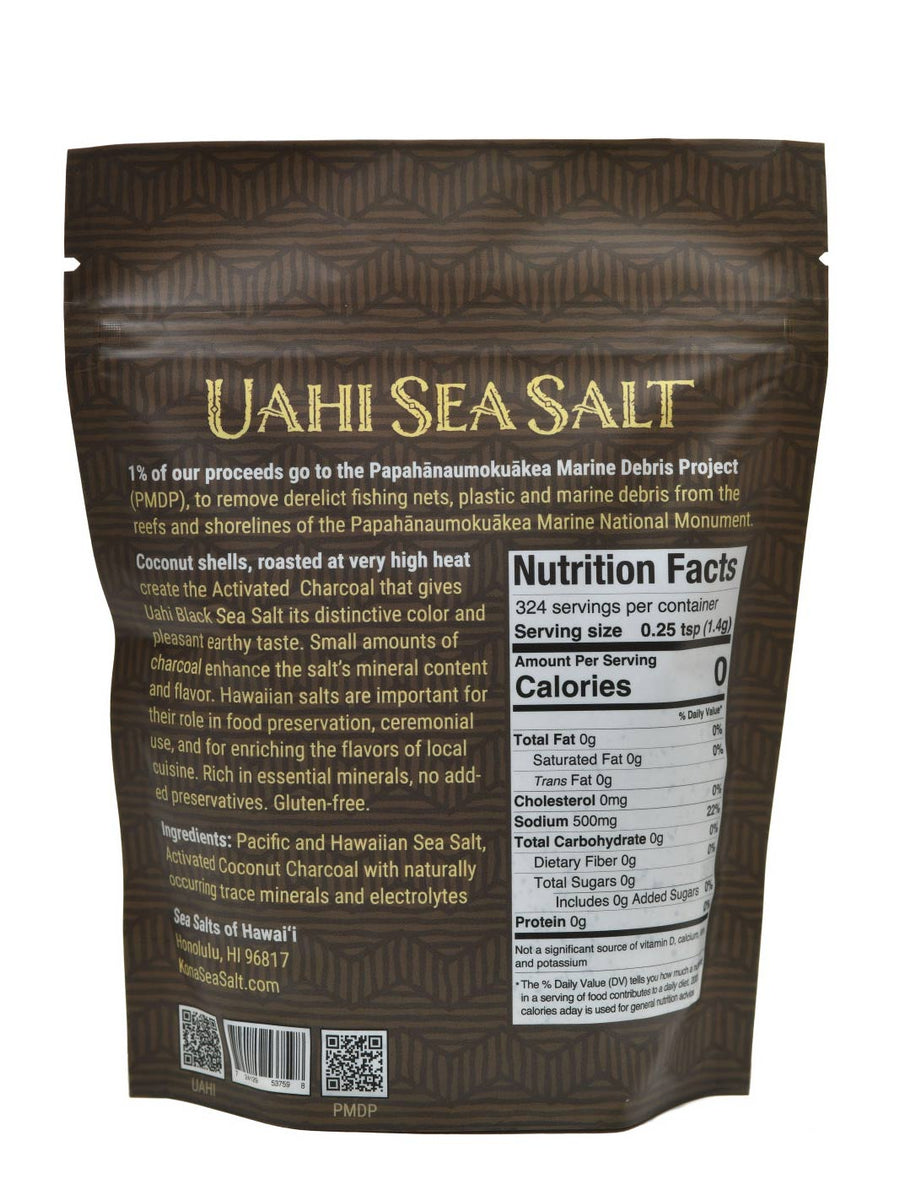Uahi Black Hawaiian Sea Salt Blend - 1lb pouch | Sea Salts of Hawaii